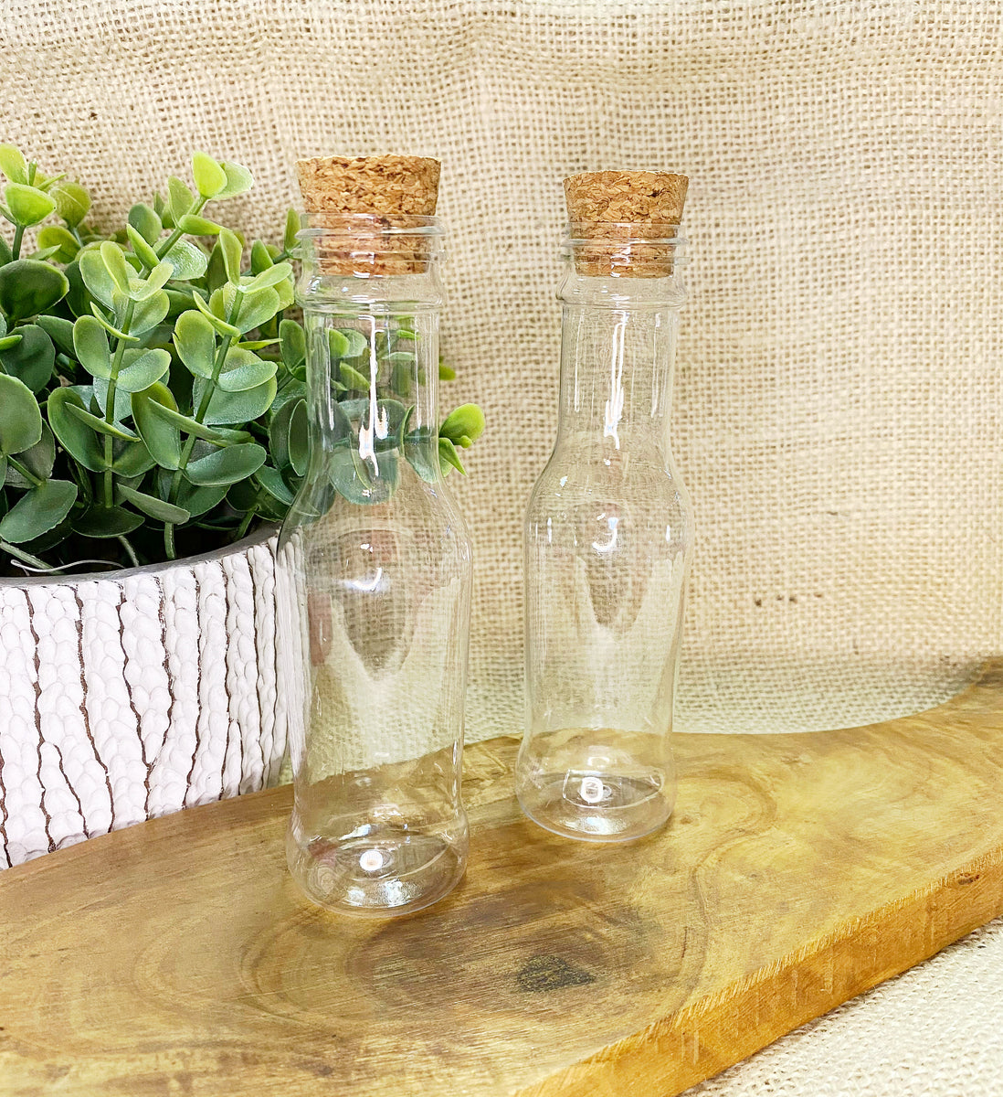 Botella plástica con corcho (2 pcs) – Ye Velas y Jabones